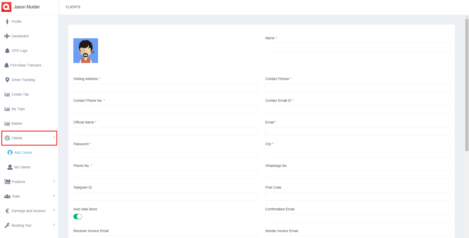 Add New Clients – Qatch