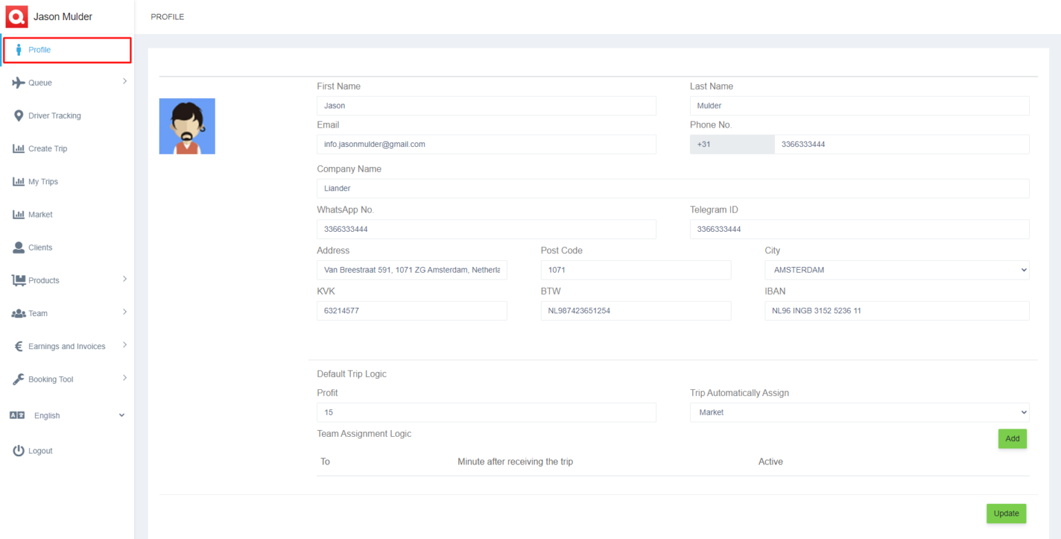 Update Profile Information Qatch